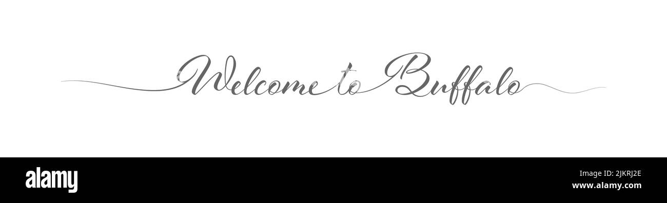 Welcome to Buffalo. Stylized calligraphic greeting inscription in one ...