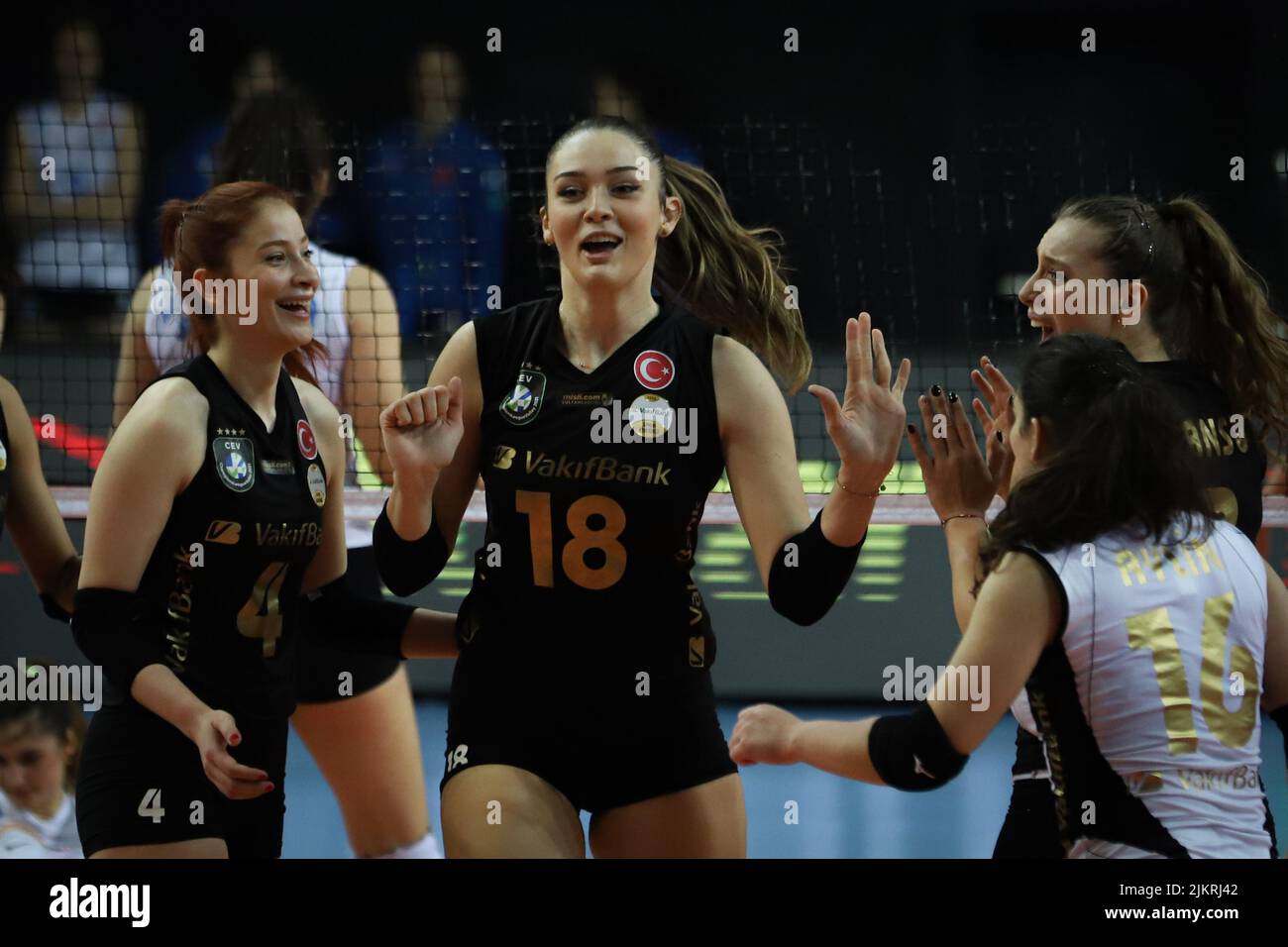 ISTANBUL, TURKEY - FEBRUARY 12, 2022: Zehra Gunes in Vakifbank vs ...
