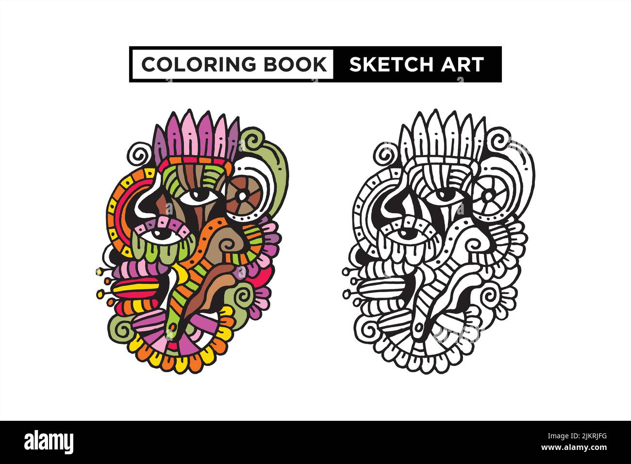 A coloring book sketch art doodle Stock Vector Image & Art - Alamy