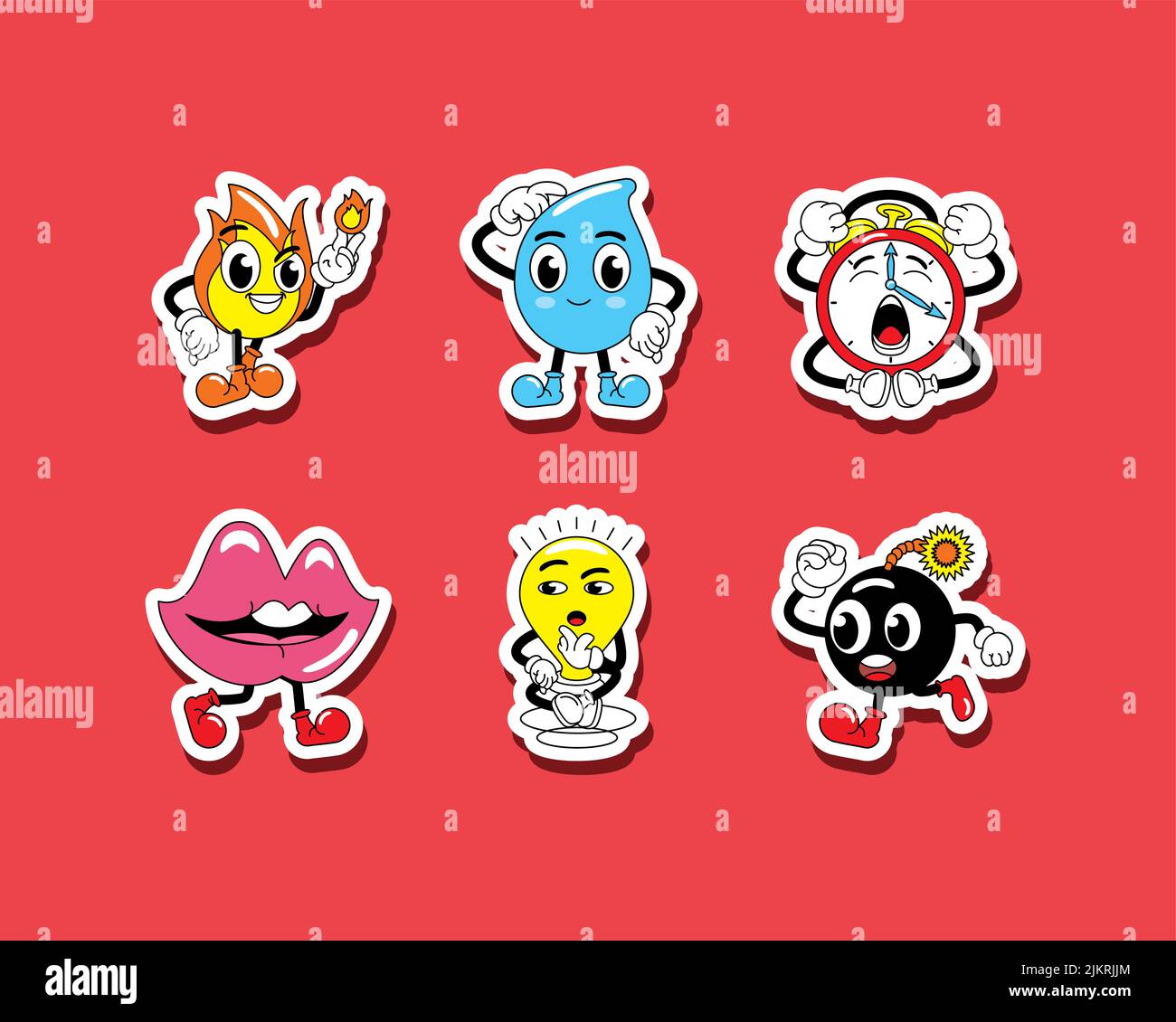 stickers traditional cartoon Stock Vector Image & Art - Alamy