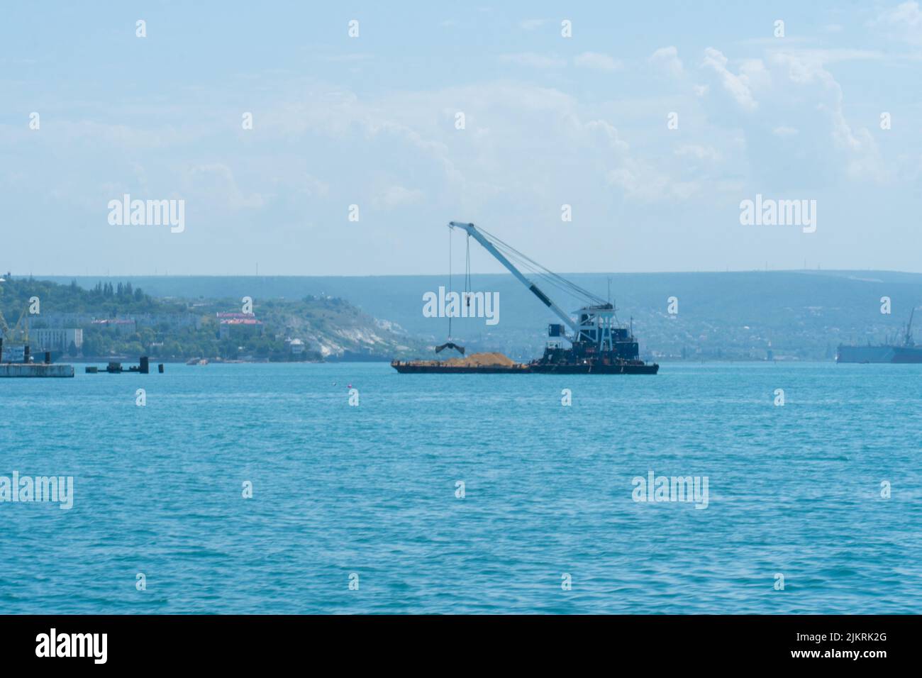 Sand seaport container dock ship shipping sea port industry import ...