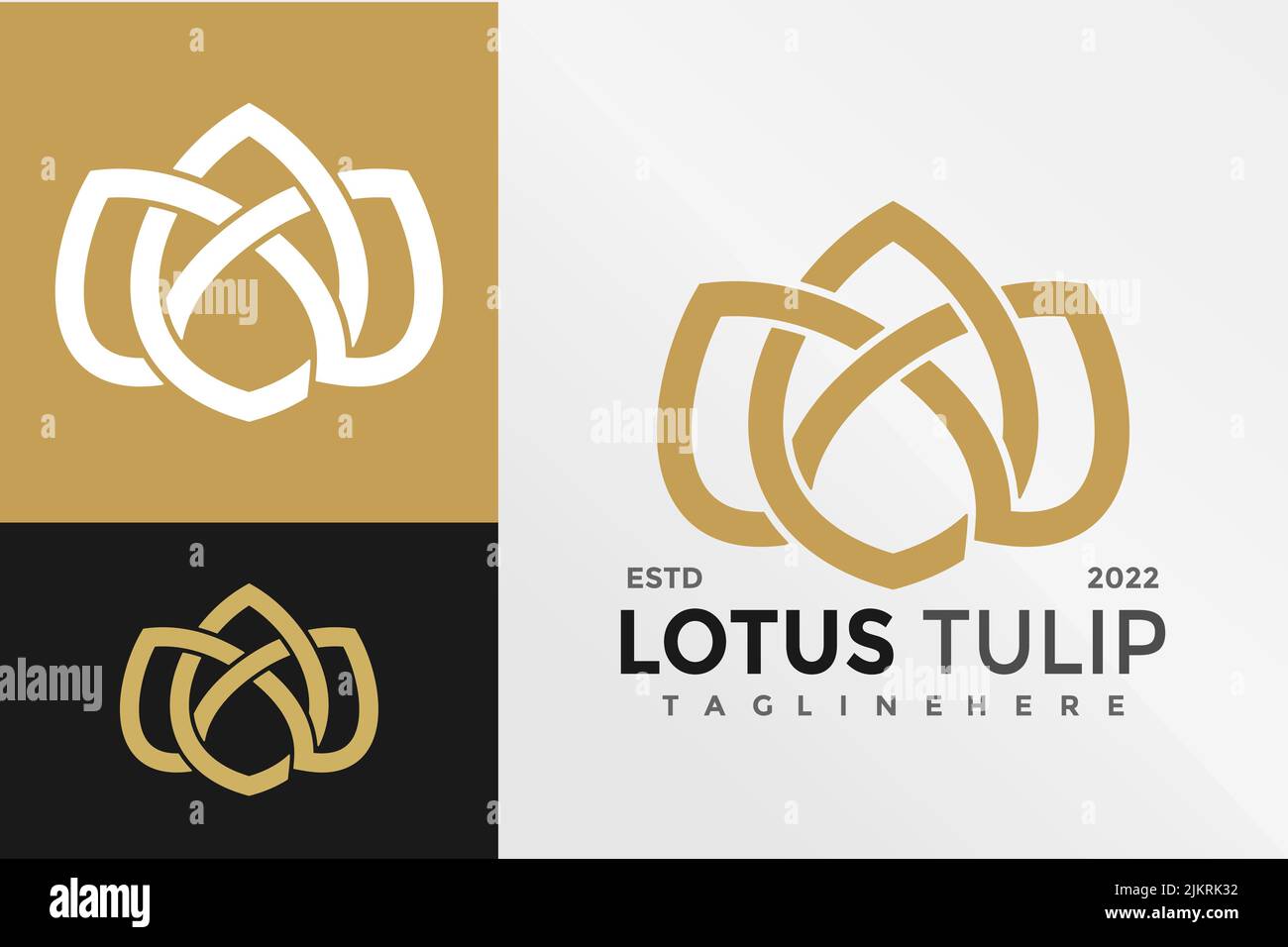 A digital illustration design of a lotus tulip company logo template ...