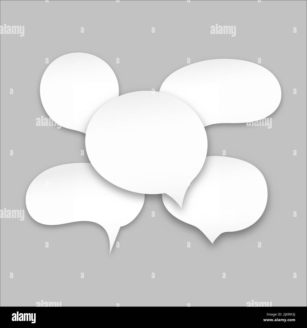 Set of speak bubble text, chatting box, message box outline cartoon ...
