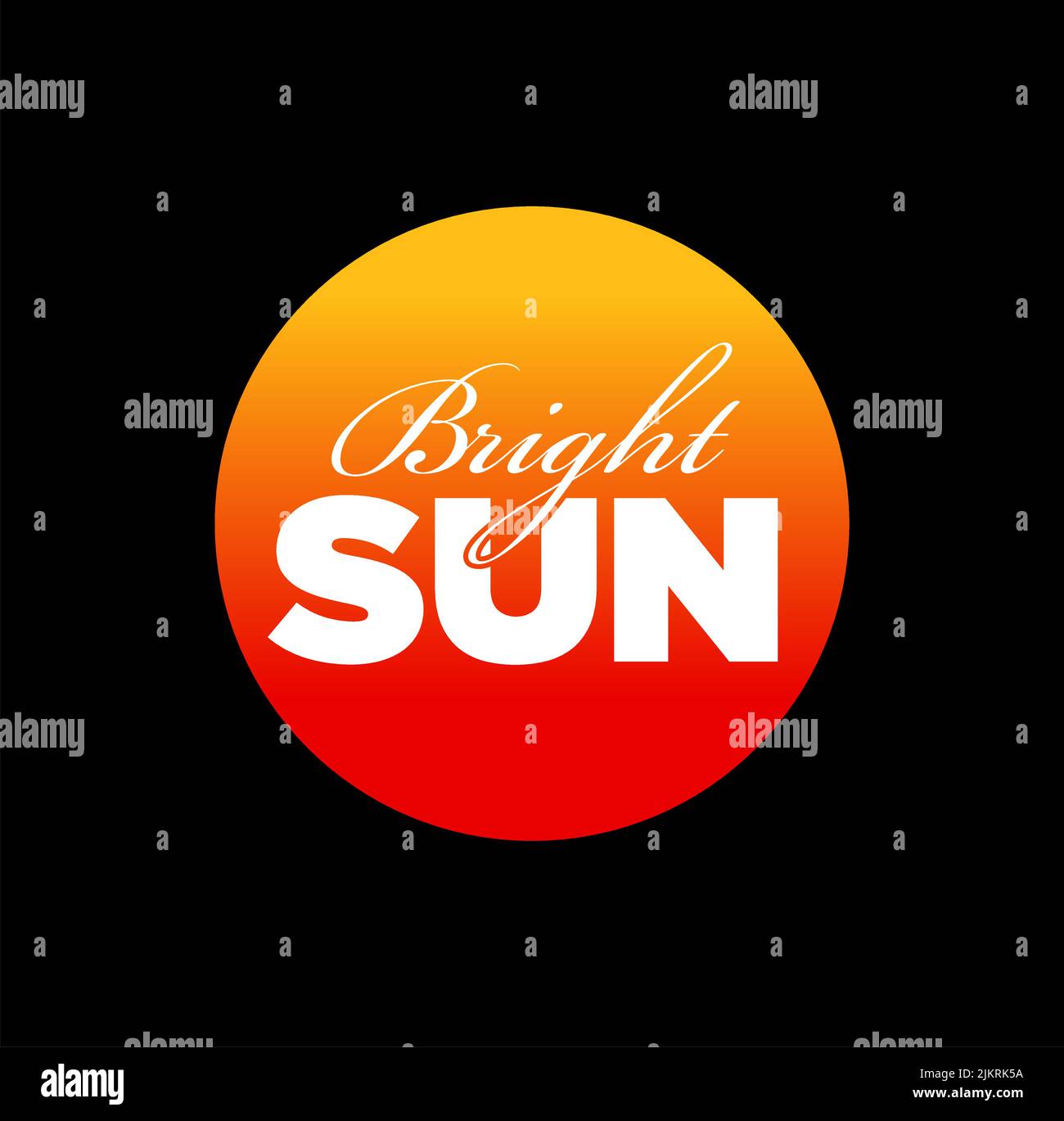 A design of Bright Sun text company icon on black background Stock ...