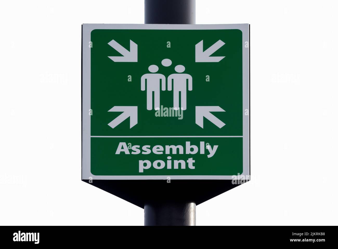 Safety assembly point sign hi-res stock photography and images - Alamy