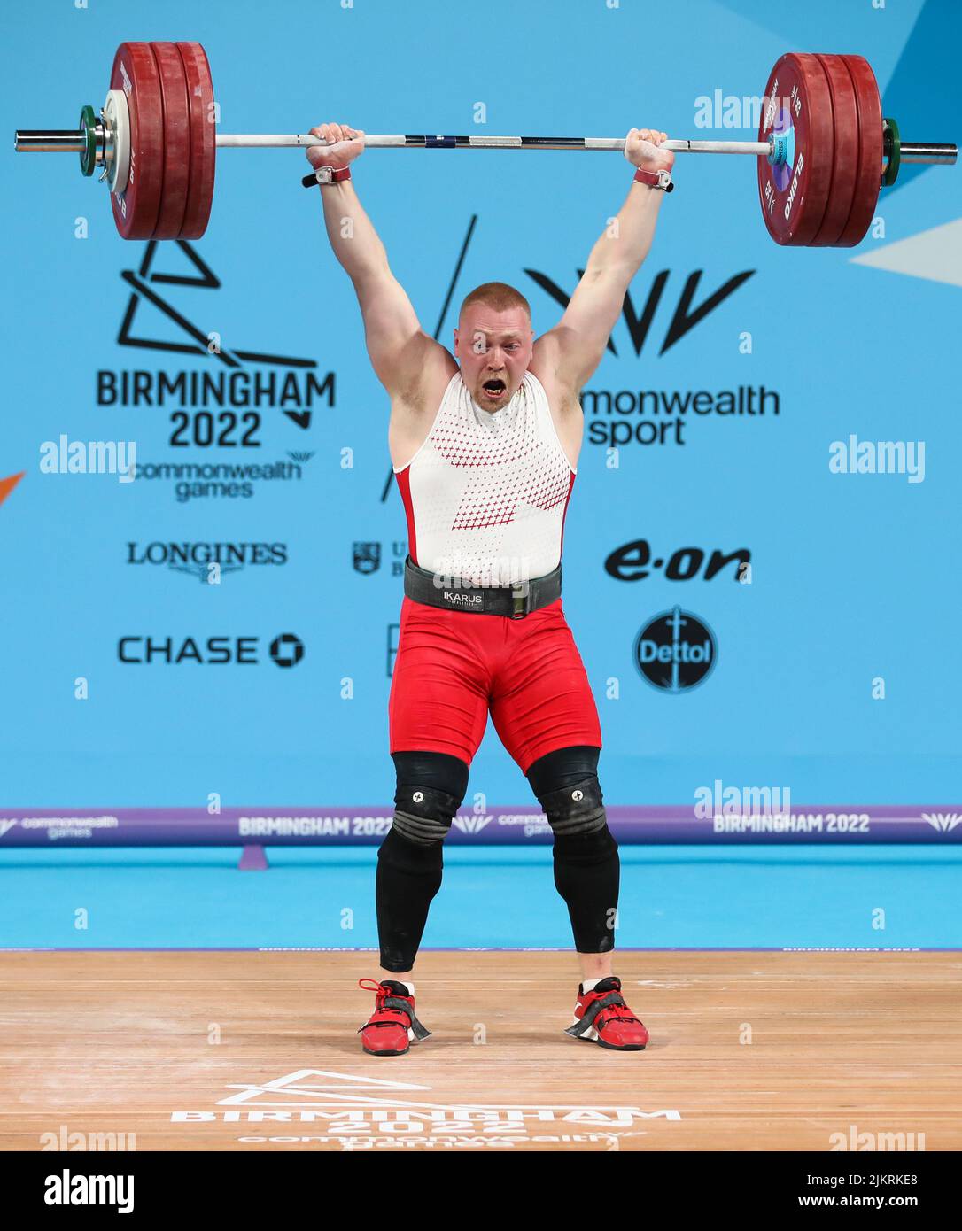 England's Andy Griffiths during the Men’s 109kg Final at The NEC on day ...