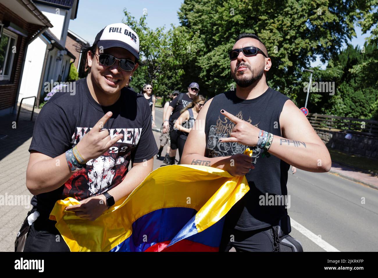 Wacken, Germany. 03rd Aug, 2022. Andres Urbano (l) and Raul Saavedra ...