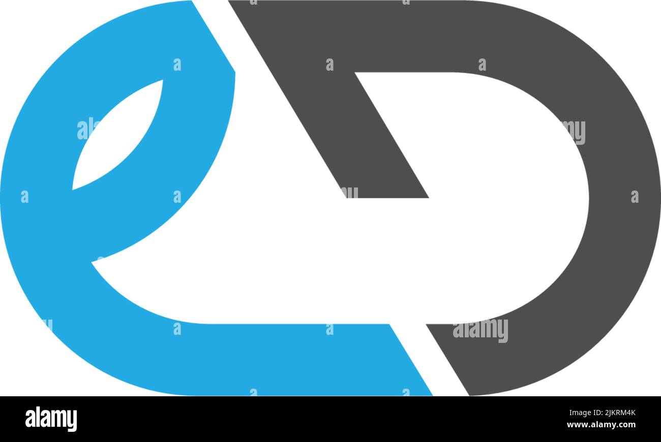 A vector design company logo design with letters ed isolated on white ...