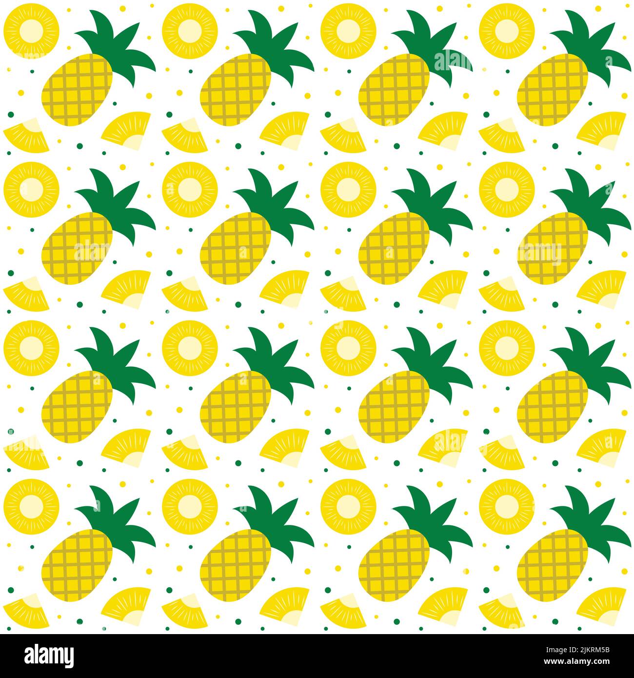 Pineapple seamless pattern. Summer tropical fruit vector background ...