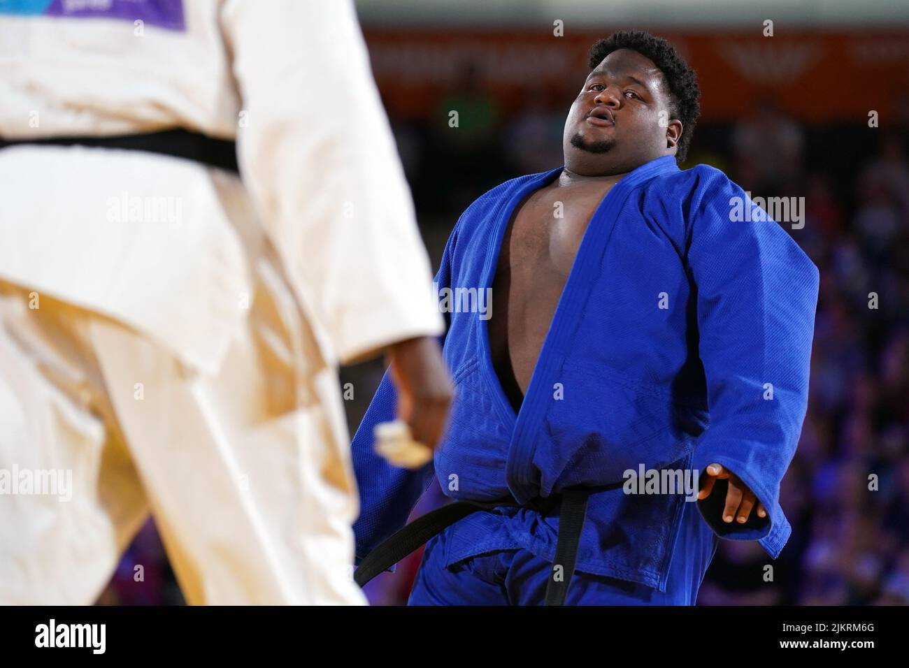 Mauritius' Sebastien Perrinne in the Men's +100 kg quarter-final at ...