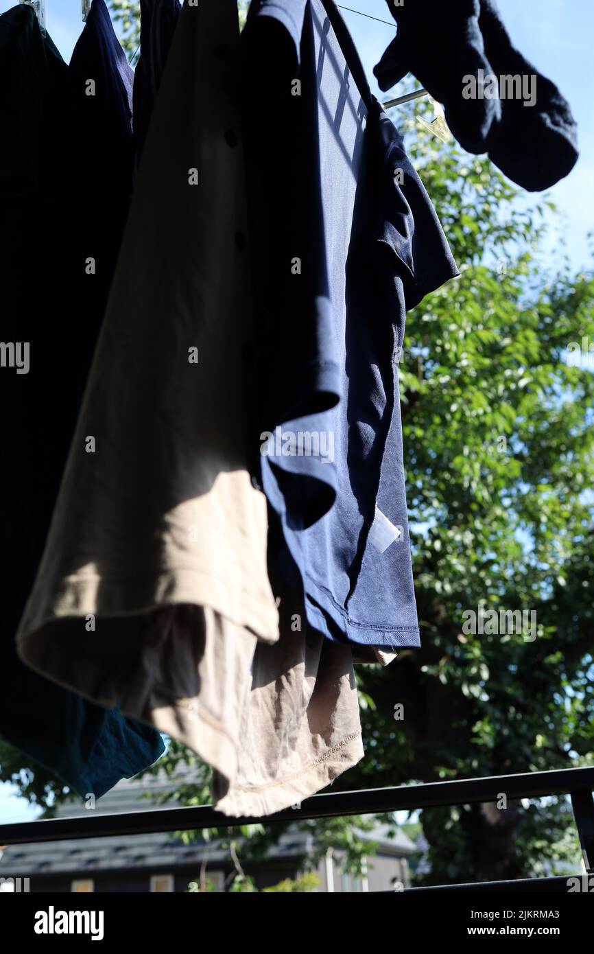 Hanging washing veranda hi-res stock photography and images - Alamy