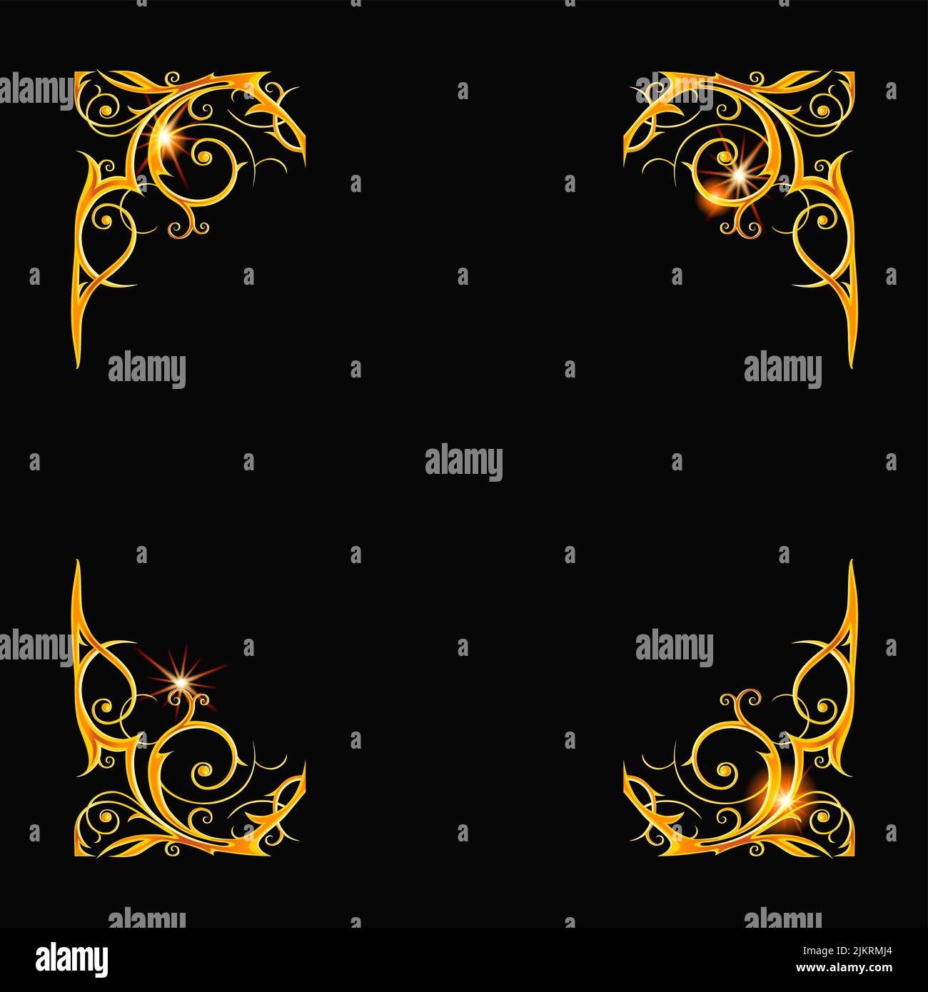 Gold fantasy corners Stock Vector Image & Art - Alamy