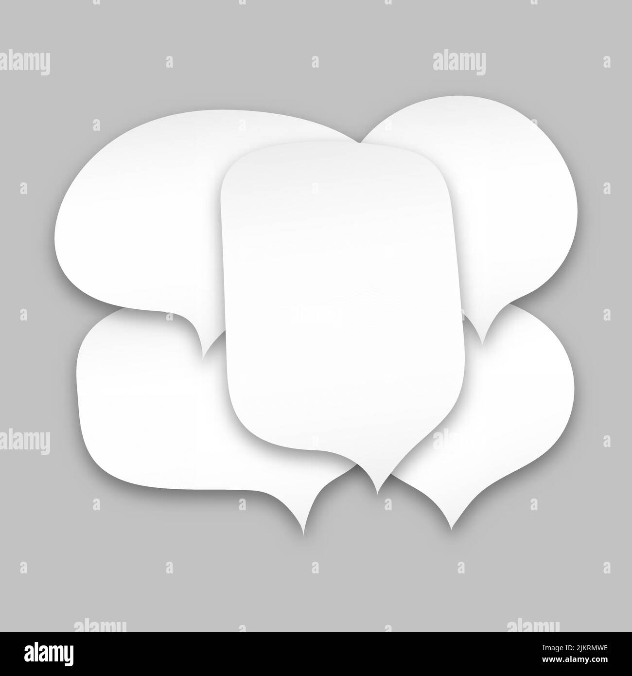 Set of speak bubble text, chatting box, message box outline cartoon ...