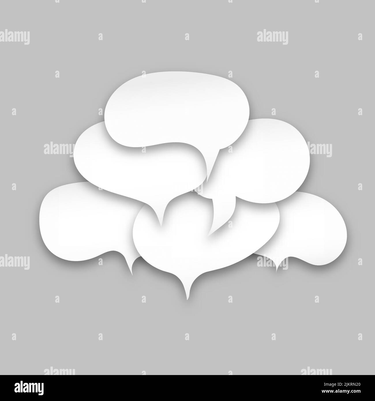 Set of speak bubble text, chatting box, message box outline cartoon ...
