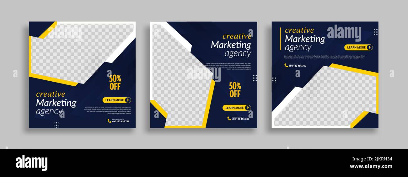 A vector pack of social media post temlate designs for a creative ...
