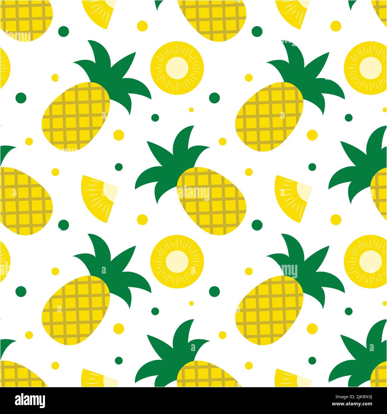 Pineapple seamless pattern. Summer tropical fruit vector background ...
