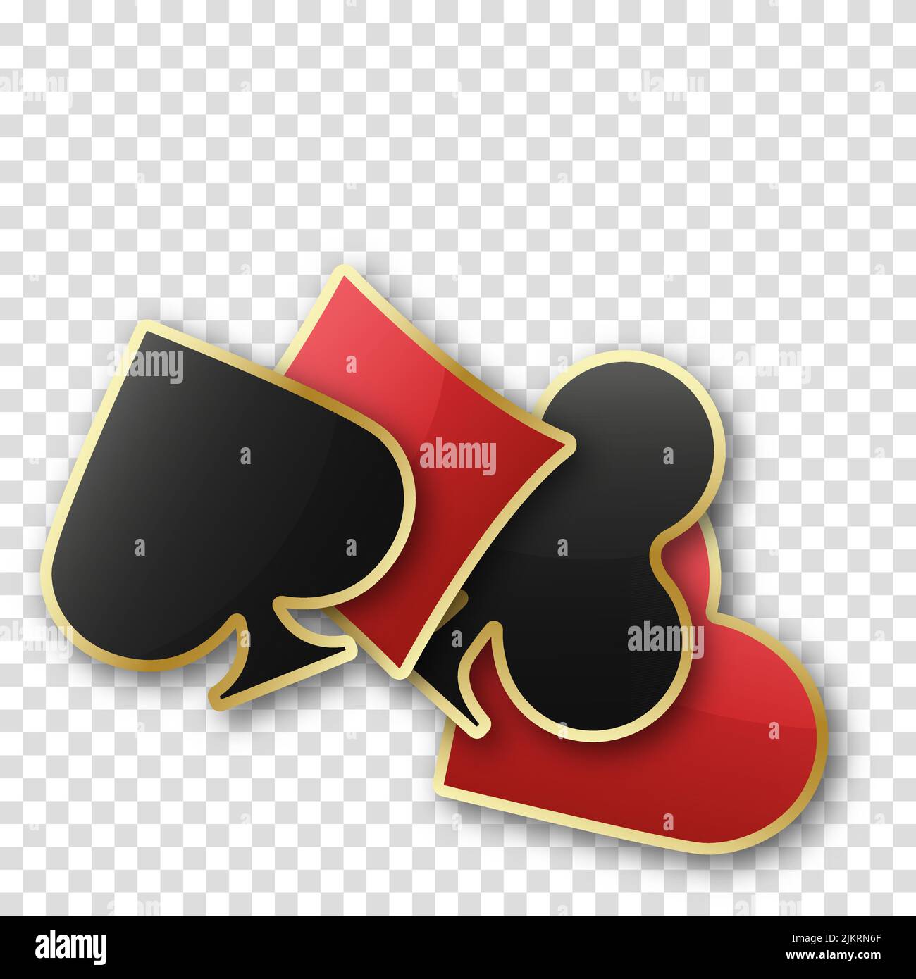 Hearts diamonds clubs spades sign realistic chips. Glossy playing card ...