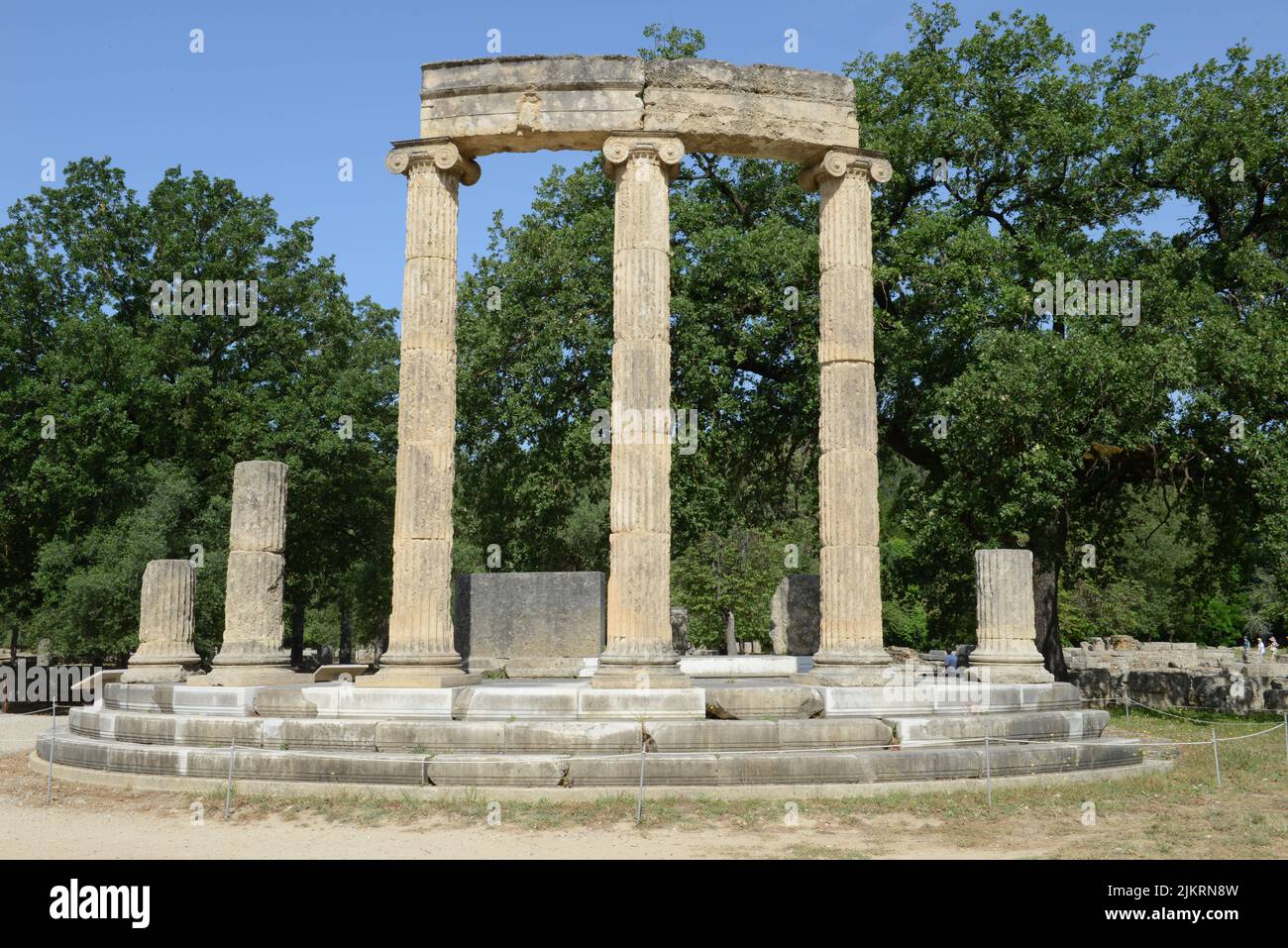 View at the archeological site of Ancient Olympia on Greece Stock Photo ...