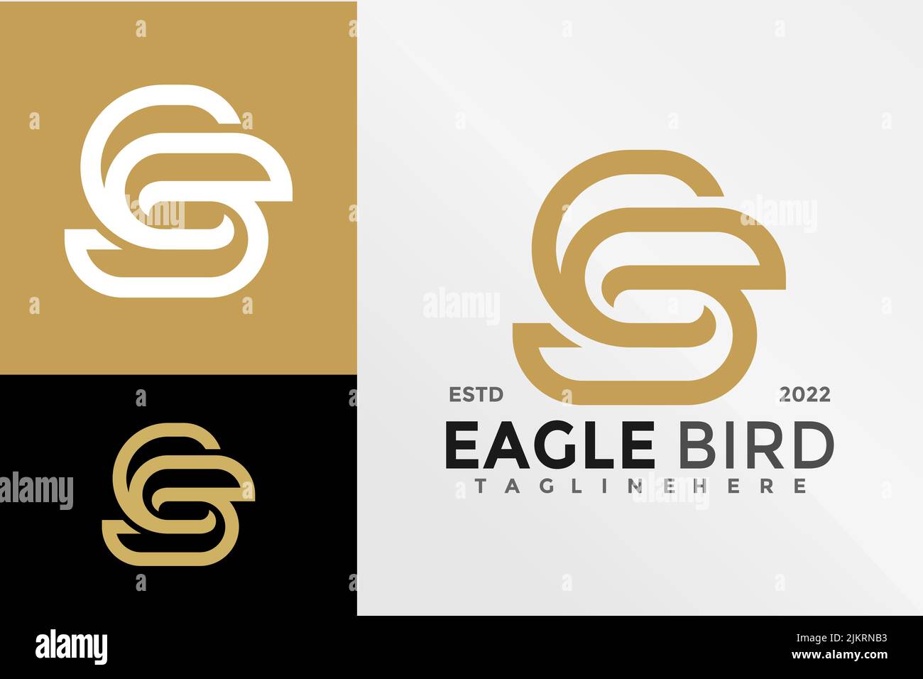 A digital illustration design of an eagle bird company logo template ...