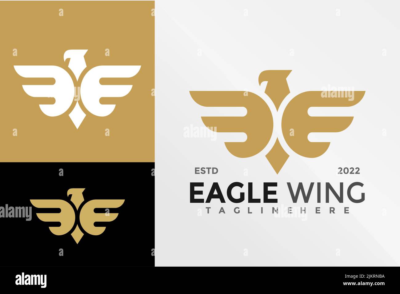 A digital illustration design of an eagle wing company logo template ...