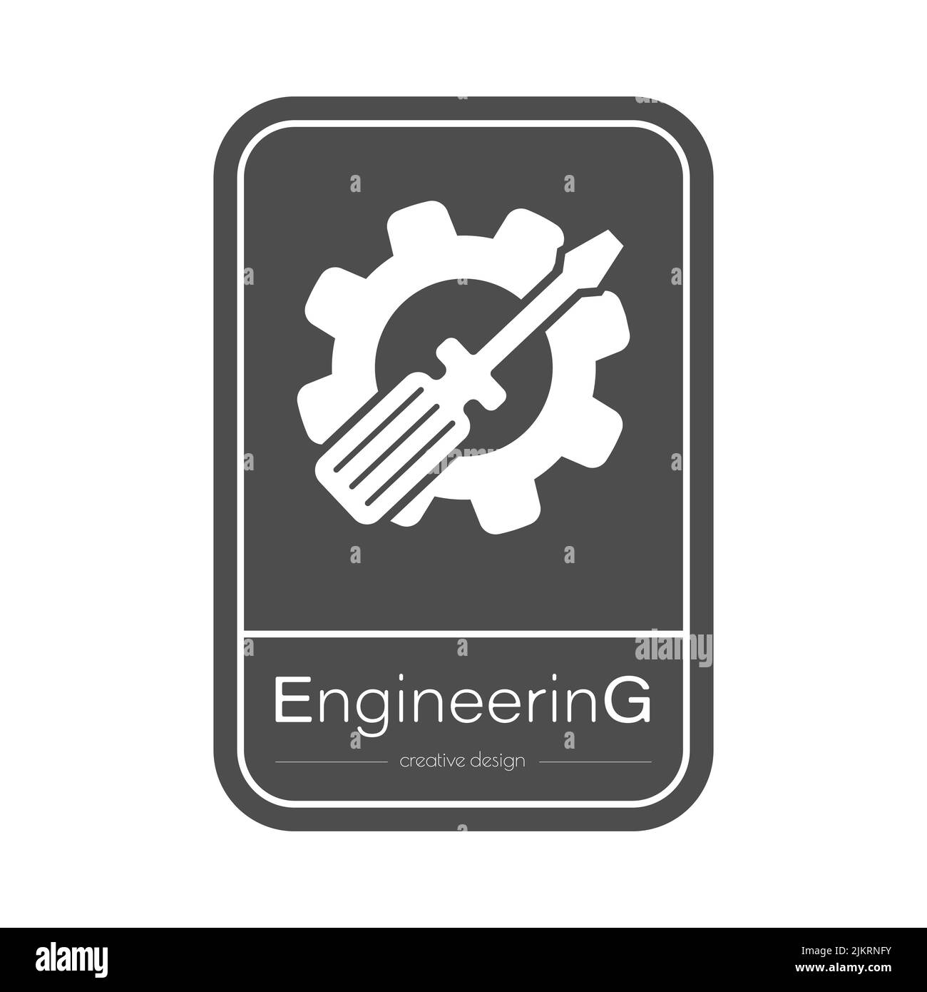 Gear and screwdriver. Vector for logo, emblem, sticker or brand ...