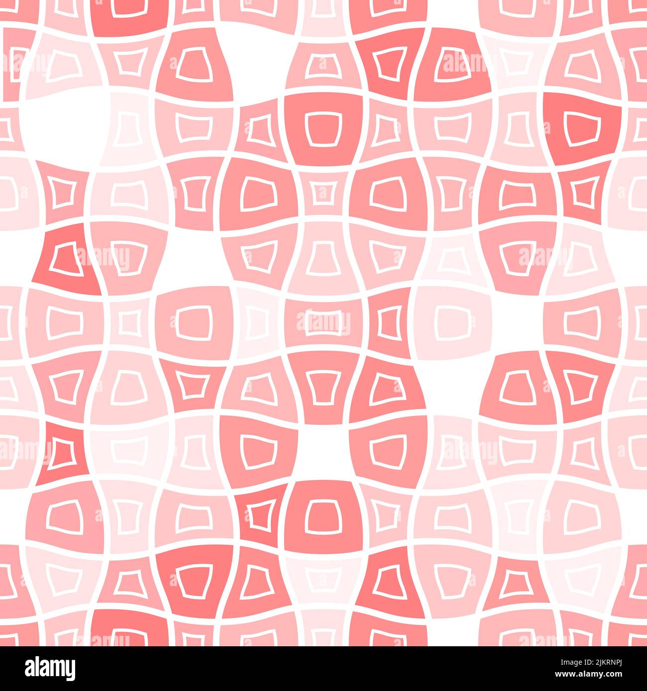 Distorted checkered pattern in cream pink halftones. Vector seamless ...