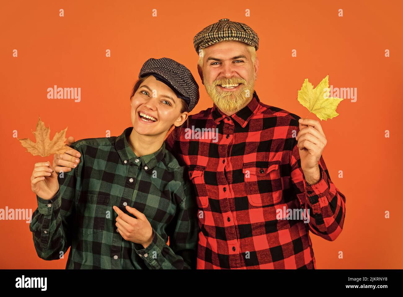 Autumn is coming to our village. Farmers market. Autumn mood. Couple in ...