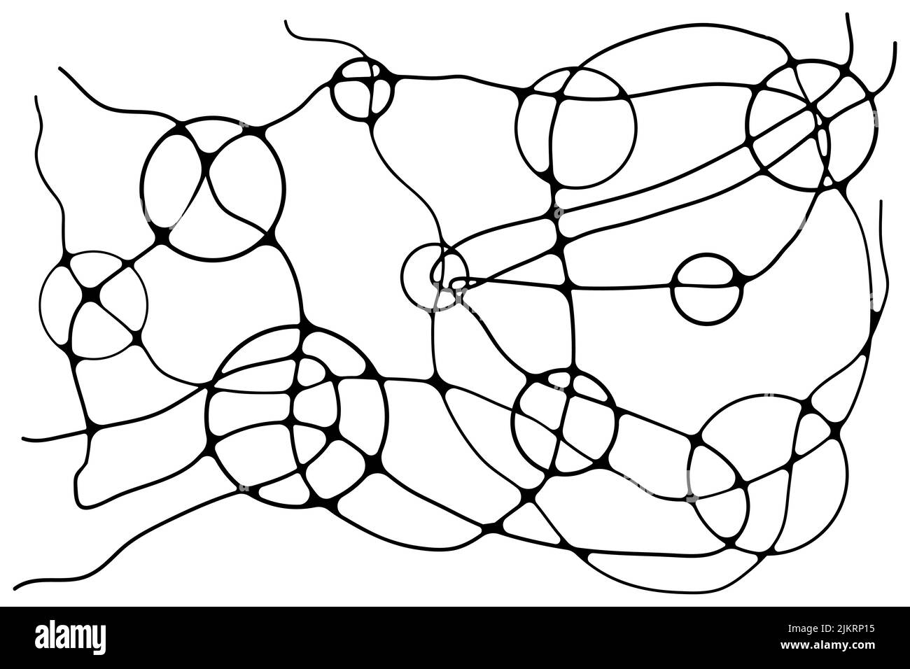 Neurographic lines sketch vector illustration. Abstract chaotic wavy ...