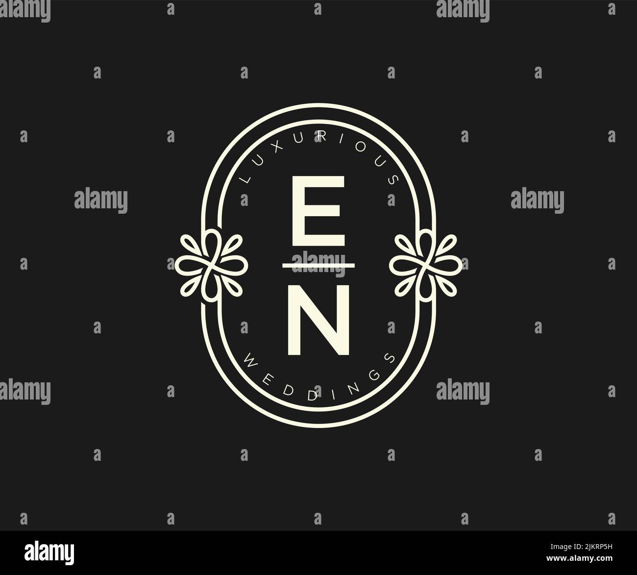 EN Initials letter Wedding monogram logos template, hand drawn modern ...