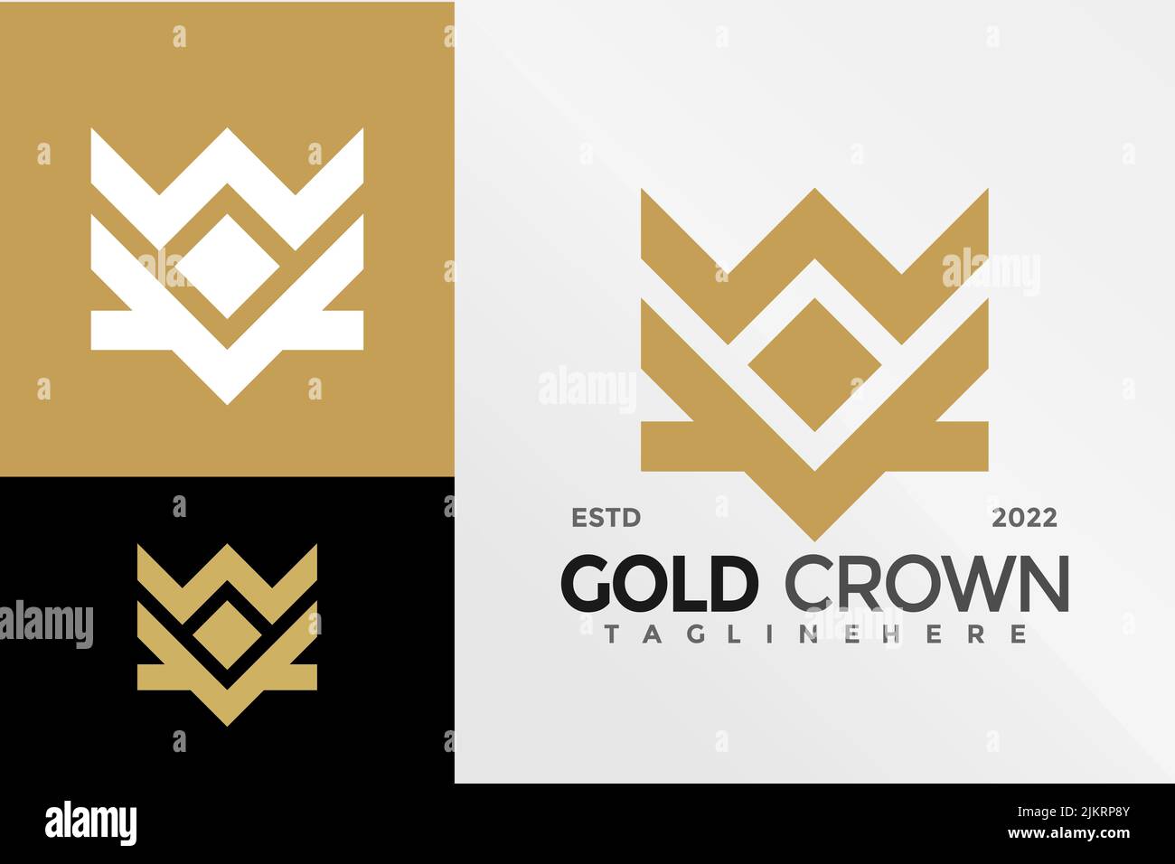 A brand logo "Gold Crown" on three backgrounds Stock Vector Image & Art ...