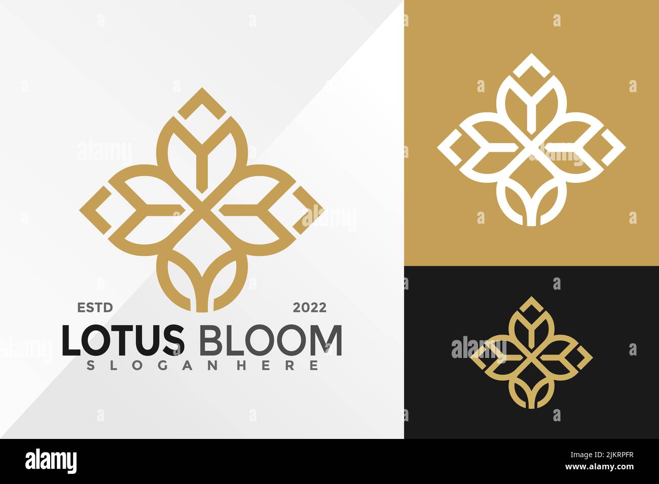 A brand logo "Lotus Bloom" on three backgrounds Stock Vector Image ...