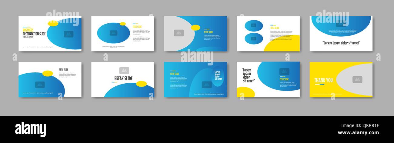 A modern design for Business presentation templates in blue theme ...