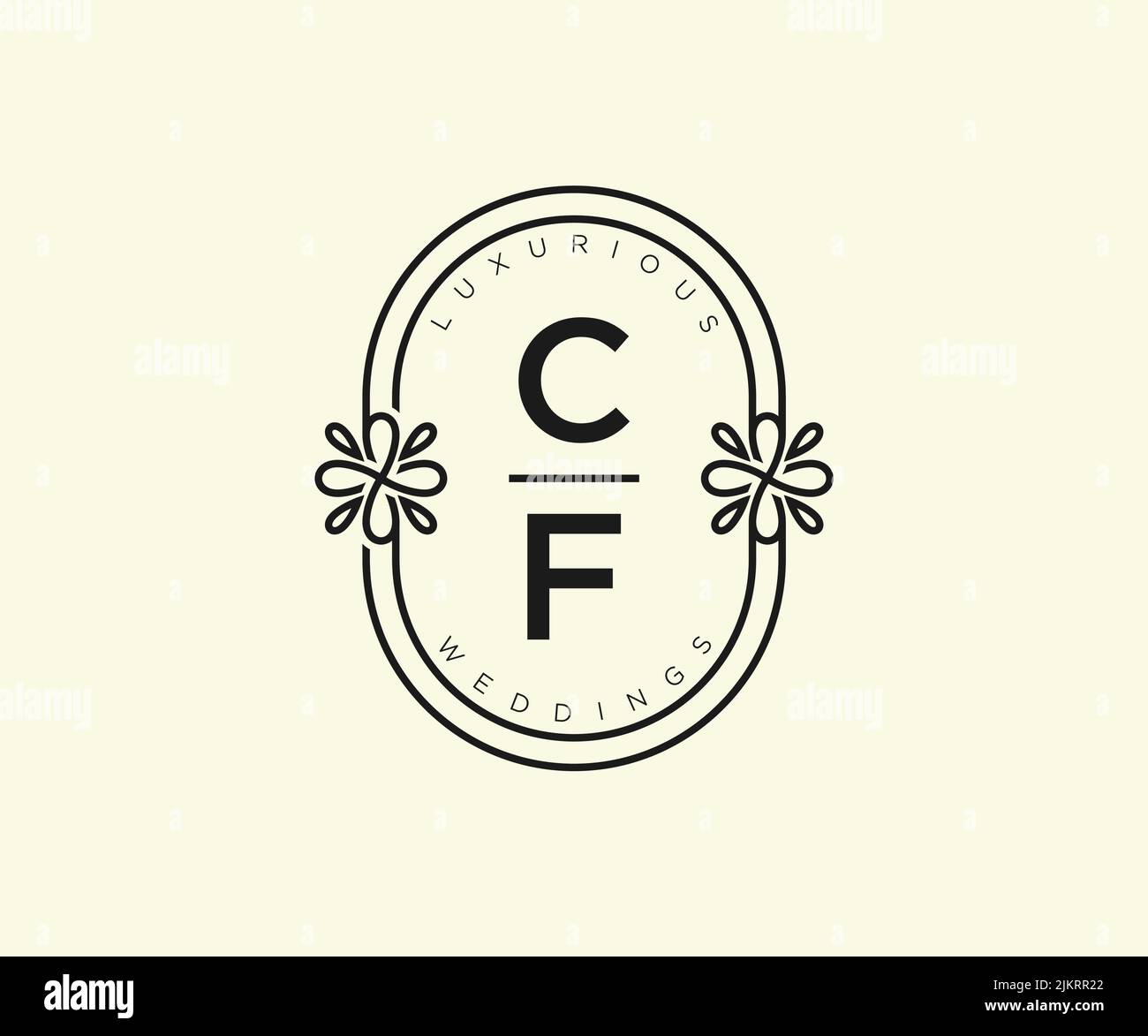 CF Initials letter Wedding monogram logos template, hand drawn modern ...