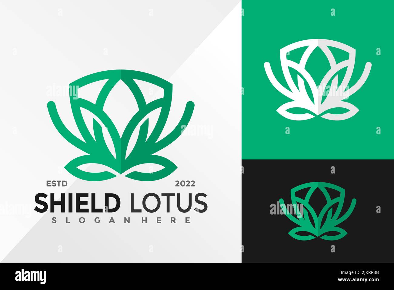 A brand logo "Shield Lotus" on three backgrounds Stock Vector Image ...