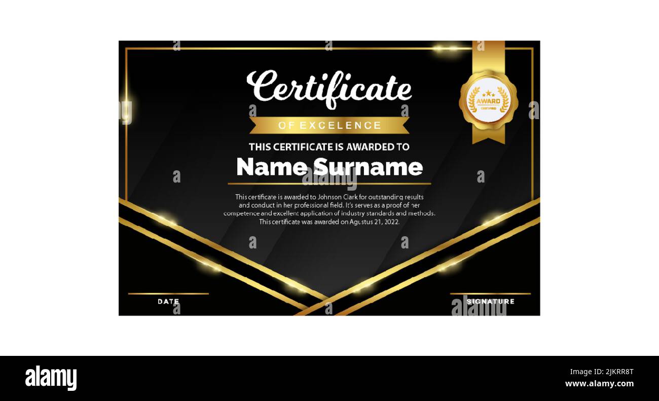 Black certificate design Cut Out Stock Images & Pictures - Alamy