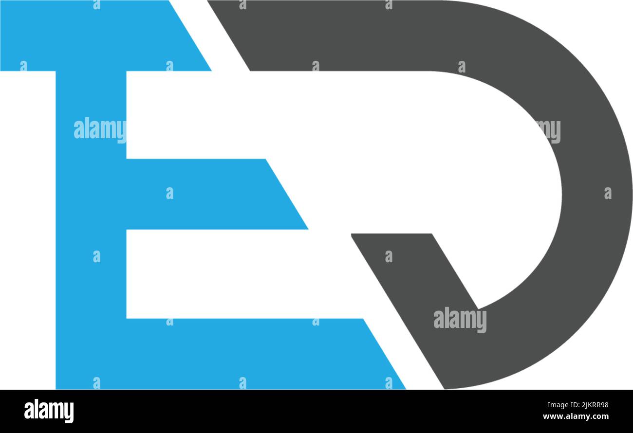 A vector design company logo design with letters ED isolated on white ...