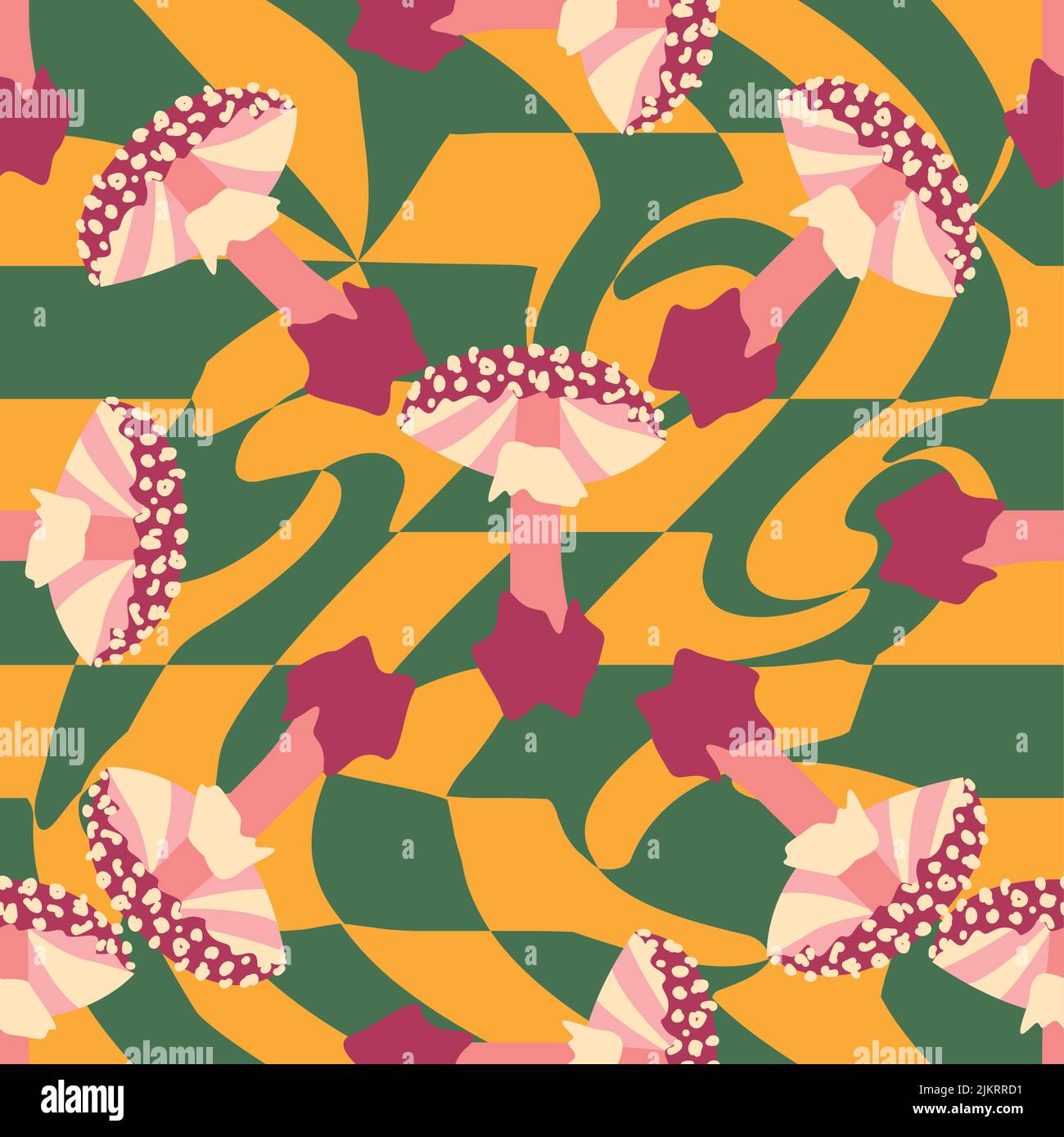 Magic psychedelic drug mushrooms seamless pattern. Psychedelic ...