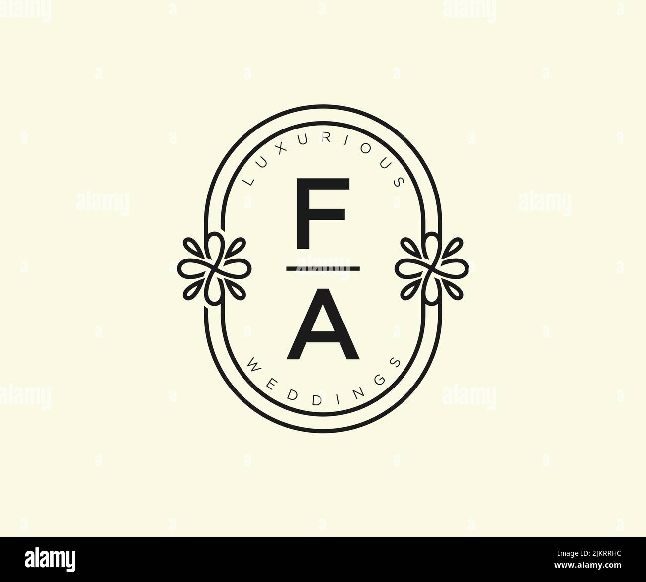 FA Initials letter Wedding monogram logos template, hand drawn modern ...