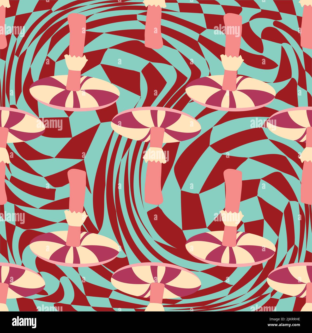 Magic psychedelic drug mushrooms seamless pattern. Psychedelic ...