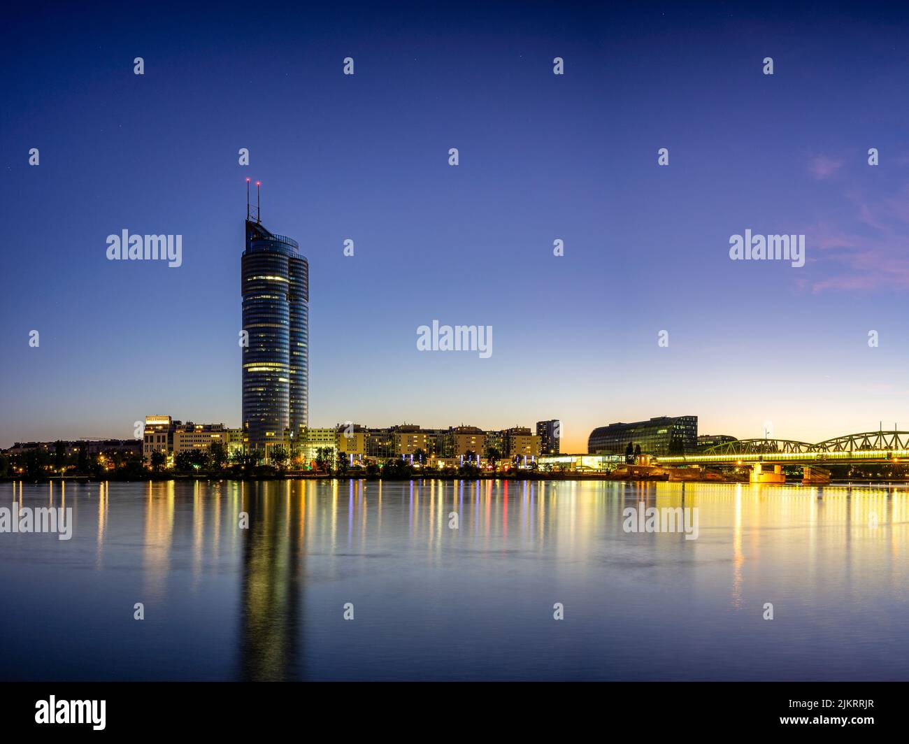 Millennium Tower next to Danube in Vienna, Austria Stock Photo - Alamy