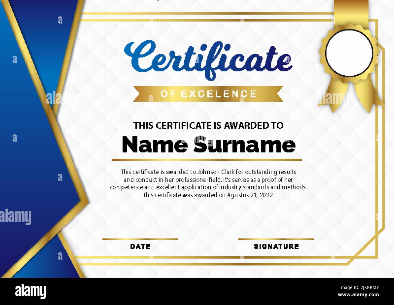 A Certificate Appreciation on white and blue Background Stock Vector ...