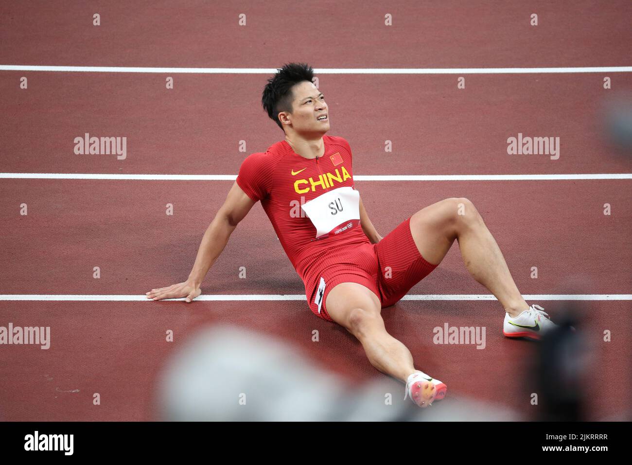 August 01st, 2021 - Tokyo, Japan: SU Bingtian of China wins the Men's 100m Semi-Final 3 and set ...
