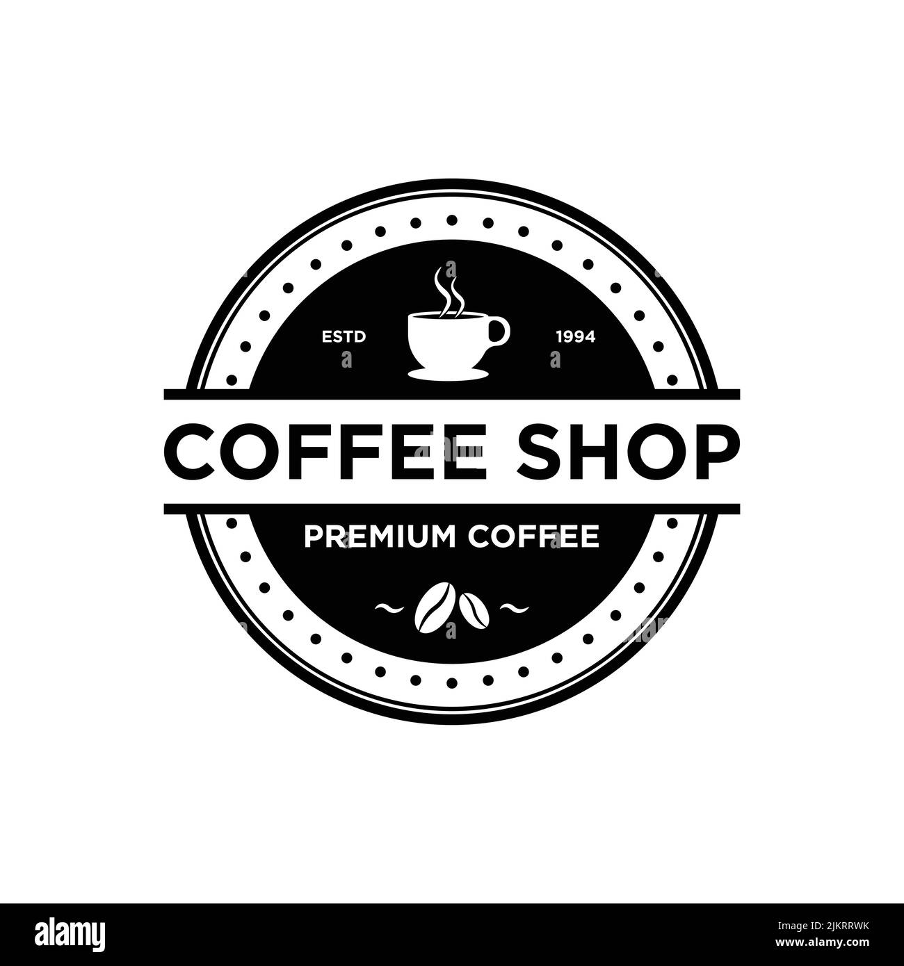A Premium Coffee 'Coffee Shop' logo on a white background Stock Vector ...