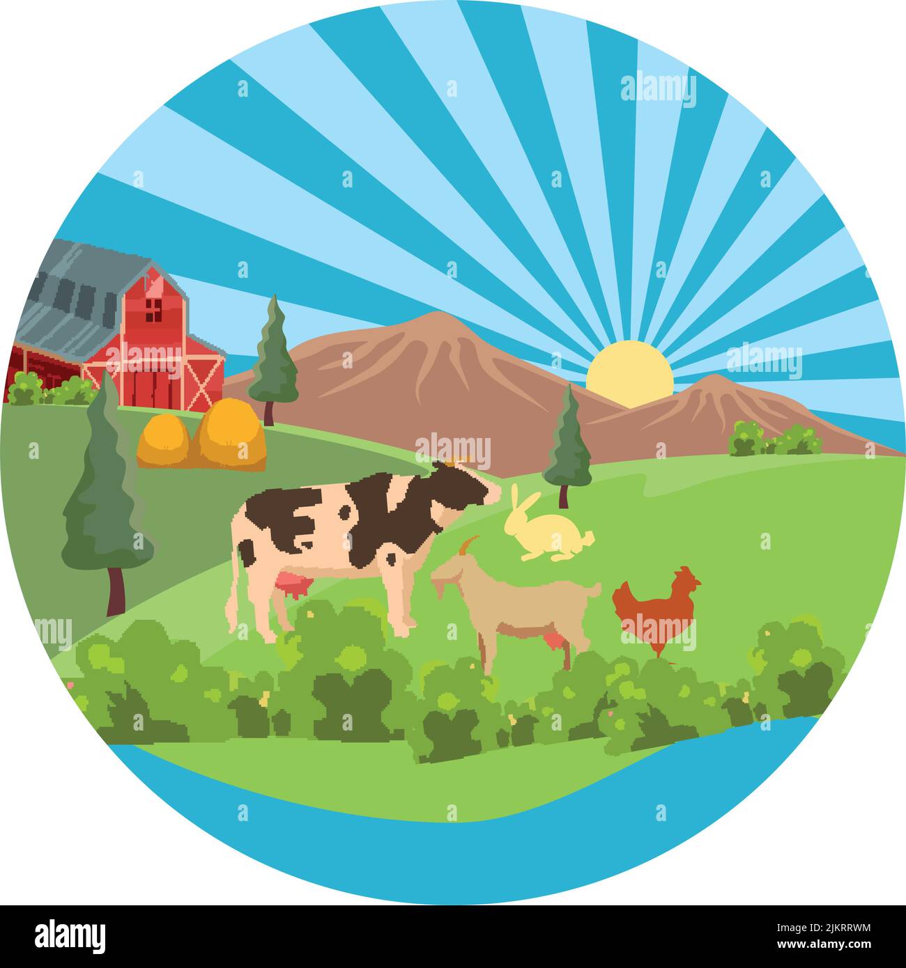 Simple farmland sticker design Stock Vector Images - Alamy