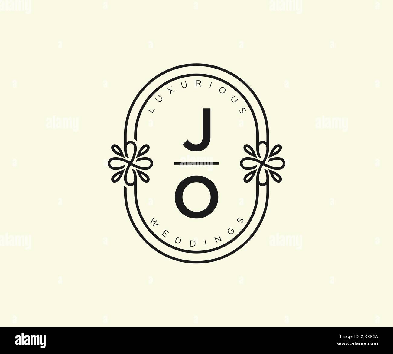 JO Initials letter Wedding monogram logos template, hand drawn modern ...