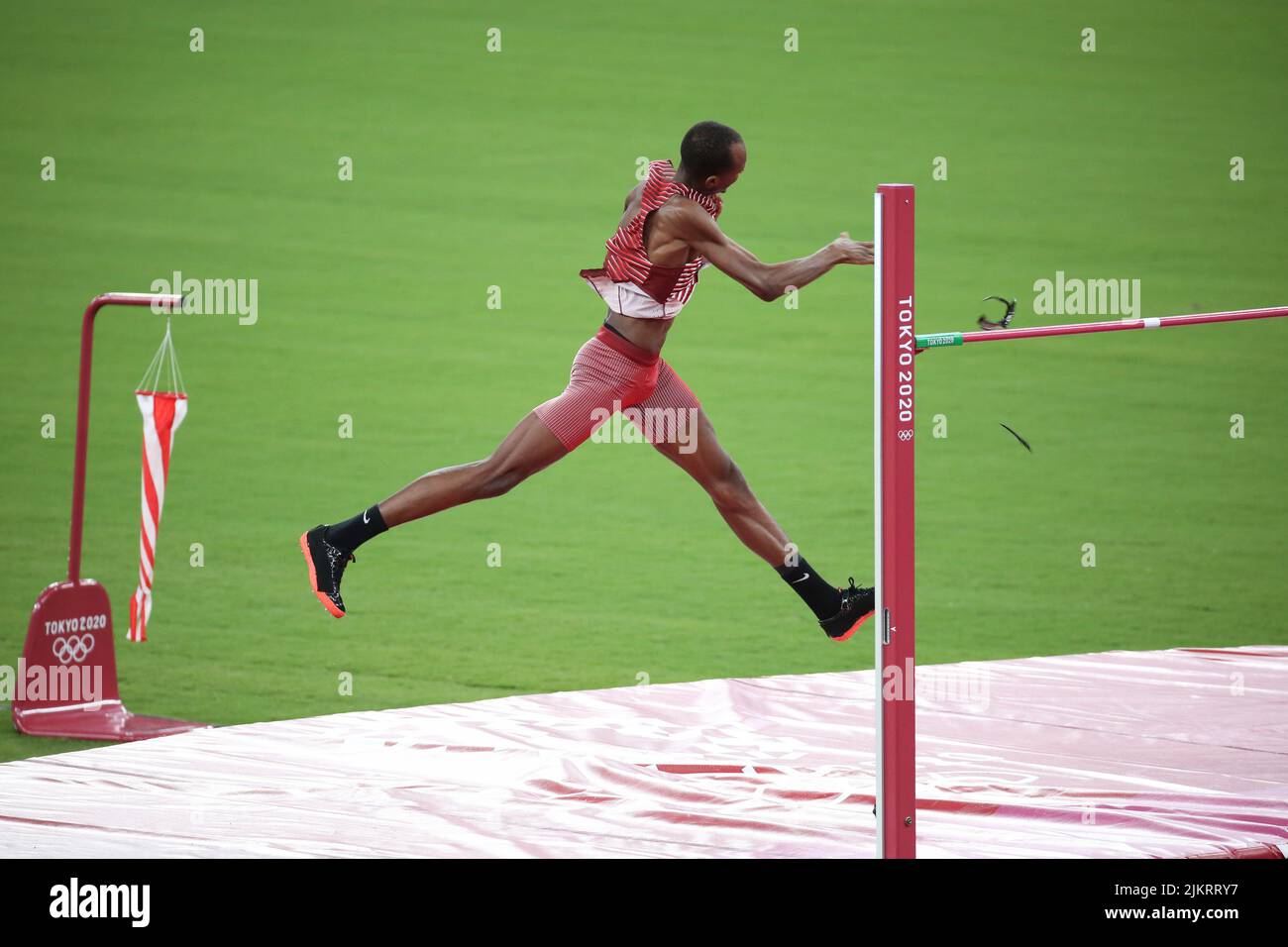 August 01st, 2021 - Tokyo, Japan: Mutaz Essa Barshim of Qatar reacts ...
