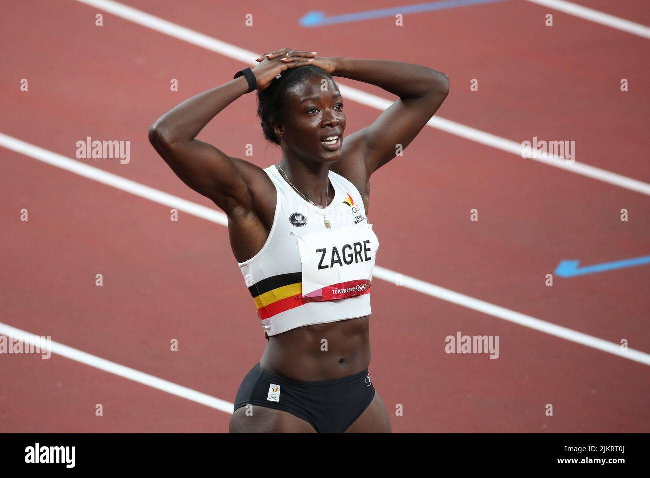August 01st, 2021 - Tokyo, Japan: Anne Zagre of Belgium reacts to ...