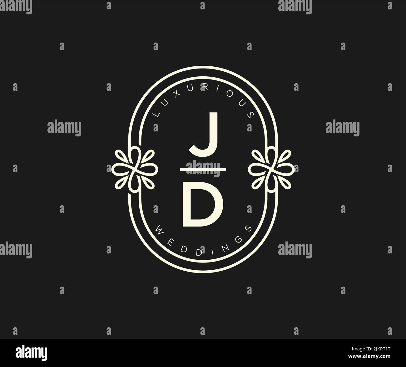 JD Initials letter Wedding monogram logos template, hand drawn modern ...