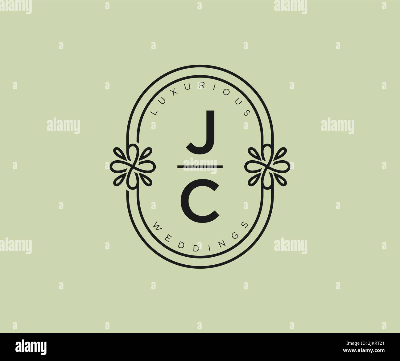 JC Initials letter Wedding monogram logos template, hand drawn modern ...