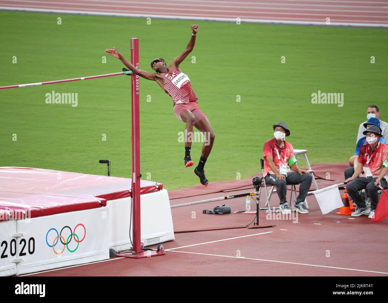 August 01st, 2021 - Tokyo, Japan: Mutaz Essa Barshim of Qatar fails his ...